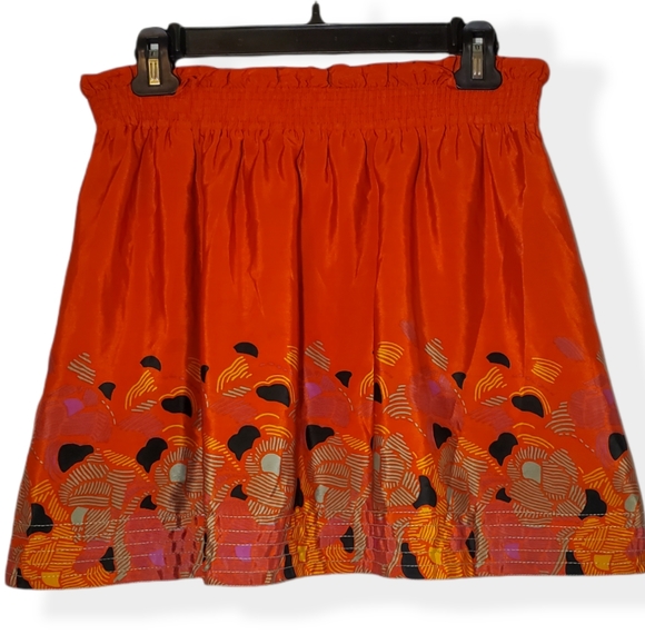 Ecote | Skirts | Uo Ecote Dark Orange Abstract Floral Print Skirt ...
